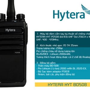 Máy bộ đàm kỹ thuật số chống cháy nổ DMR HYTERA HYT BD508